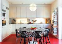 China 3m Haffle Red Modular Kitchen Cabinet Free Standing Island Cuisine Dangle Complet for sale