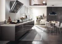 China HPDL 18mm Modern Farmhouse Kitchen Brown Cabinets High Gloss Laminate Finish for sale