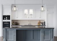 China 2.4M Real Wood Modern Gloss White Kitchen Cabinets Modular Kitchen Unit ODM for sale