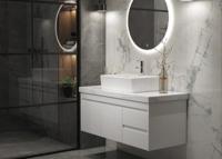 China 28in 600mm Contemporary 30 Inch Bathroom Vanities Wall Mounted Lacquer Surface for sale
