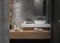 China MDF 1800mm White Contemporary Bathroom Cabinets Vanity With Mirror for sale