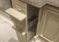 China Handmade Carved Solid Wood Kitchen Cabinets Above Breakfast Bar Decoration Line for sale
