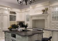 China Handmade Carved Solid Wood Kitchen Cabinets Above Breakfast Bar Decoration Line for sale