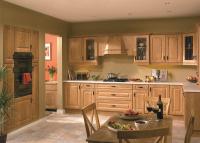 China 2000MM HPDL Contemporary Brown Solid Wood Kitchen Cabinets Farmhouse Cocina for sale
