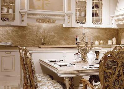 China 1000mm Carved White Solid Modern Aluminium Kitchen Cabinet With Island for sale