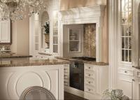 China 1000mm Carved White Solid Modern Aluminium Kitchen Cabinet With Island for sale