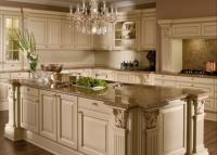 China 1000mm Carved White Solid Modern Aluminium Kitchen Cabinet With Island for sale
