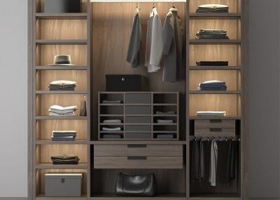 China 500mm Walnut Wood Bedroom Wardrobe Closets for sale