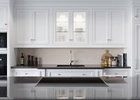 China 18mm Island Kitchen Cabinets Dark Countertops for sale