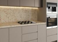 China 2022 New Modern Modular Kitchen cabinet design with quartz stone top for sale