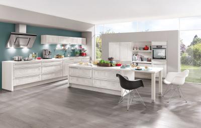 China Blum HPDL Solid Wood Kitchen Cabinets Contemporary European Style For Farmhouse for sale