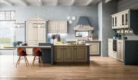 China Contemporary Flat Panel Solid Wood Kitchen Cabinets With Sink And Quartz Stone Top for sale