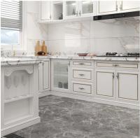 China White 1.8cm Panel Solid Wood Kitchen Cabinets High Gloss Contemporary With Metal Handle for sale