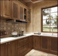 China 3500mm E1 U Shaped Kitchen Island Cabinets Design With Drawers Family House for sale