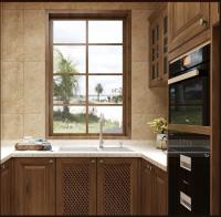 China 3500mm E1 U Shaped Kitchen Island Cabinets Design With Drawers Family House for sale