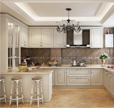 China 3000mm Solid Wood Kitchen Cabinets for sale