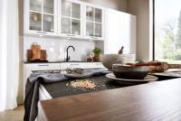 China 75in Family Stained Plywood Modern Beadboard Kitchen Cabinets U Shape Particle Board for sale