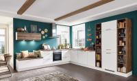 China 75in Family Stained Plywood Modern Beadboard Kitchen Cabinets U Shape Particle Board for sale