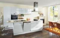 China 75in Family Stained Plywood Modern Beadboard Kitchen Cabinets U Shape Particle Board for sale
