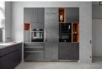 China 800MM Brown Modern Antique White Kitchen Cabinets PVC Modular Home Furniture for sale