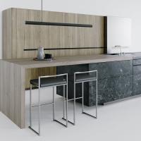 China 18mm Wood Island Kitchen Cabinets With Painted Island And Cultery Drawer SGS for sale