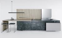 China 18mm Wood Island Kitchen Cabinets With Painted Island And Cultery Drawer SGS for sale