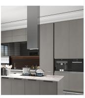 China Large Solid Walnut Wood Color Modern Acrylic Kitchen Cabinets Cupboard for sale