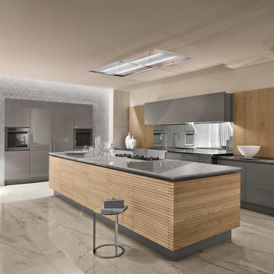 China Oak Wood Color Kitchen Cabinet With DTC Drawer And Hinges with switch led for sale