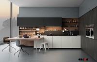 China Melamine Lacquer Contemporary Flat Panel Modern Modular Kitchen Cabinets for sale