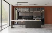 China Melamine Lacquer Contemporary Flat Panel Modern Modular Kitchen Cabinets for sale