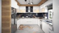 China Laminate Kitchen Furniture Modern Modular Kitchen Cabinets With Wall Cabinet And Upper Cabinet for sale