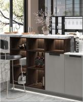 China Modern 2.5M L Shape Island Kitchen Cabinets With One Wall Of Cabinets And An Island for sale