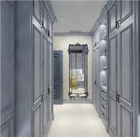 China Modern Modular Kitchen Cabinets With Glass Door Upper Cabinet And Light Blue Color Finish for sale
