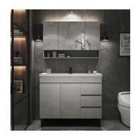 China 550MM Contemporary Bathroom Cabinets With Led Mirror Ceramic Basin Wall Mounted Vanities for sale