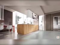 China Wood kitchen cabinets set from Guangdong supplier modern cuisine complete design with quartz stone top and drawers for sale