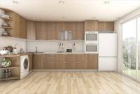 China Wood kitchen cabinets set from Guangdong supplier modern cuisine complete design with quartz stone top and drawers for sale