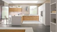 China Wood kitchen cabinets set from Guangdong supplier modern cuisine complete design with quartz stone top and drawers for sale