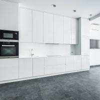 China New Trend Melamine Wood Modern Modular Kitchen Cabinet With Cultery Drawer And Trash Box for sale