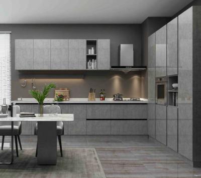 China Modern Modular Kitchen cabinet in plywood with melamine finish with nuomi basket for sale