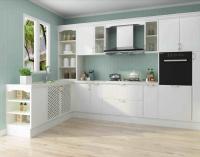 China Modern Modular Kitchen cabinet in plywood with melamine finish with nuomi basket for sale