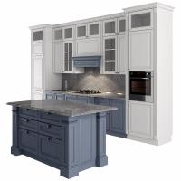 China Modern Modular Kitchen Cabinets With Island PVC Finished And Quartz Stone Top for sale