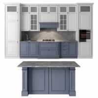 China Modern Modular Kitchen Cabinets With Island PVC Finished And Quartz Stone Top for sale