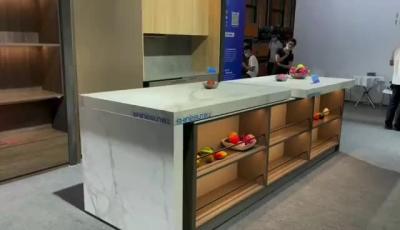 China foshan factory modern complete kitchen cabinet  with waste bin and led light for kitchen cabinet for sale
