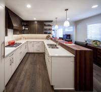 China Wood Furniture Hpl Door Modern Prefab Kitchen Cabinets for sale
