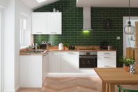 China Sink And Oven Plywood Modern Prefab Cabinets Quartz Stone Top for sale