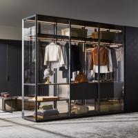 China 18mm Mirrored Walk In Closet With Vanity Space Saving Wardrobes For Small Rooms for sale