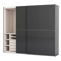 China DTC Hardware 2500mm Bedroom Wardrobe Closets Sliding Mirror Wardrobe With Drawers for sale