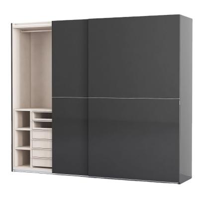 China DTC Hardware 2500mm Bedroom Wardrobe Closets Sliding Mirror Wardrobe With Drawers for sale