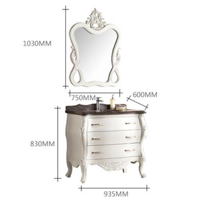 China 600mm 850mm Solid Wood Vanity For Bathroom Floating Bathroom Vanity With Drawers for sale