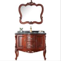 China 600mm 850mm Solid Wood Vanity For Bathroom Floating Bathroom Vanity With Drawers for sale